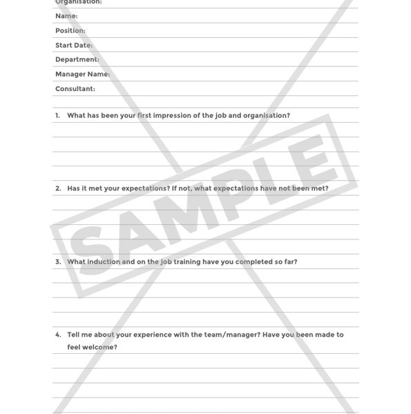 Probation Check in Interview Template - Radford HR